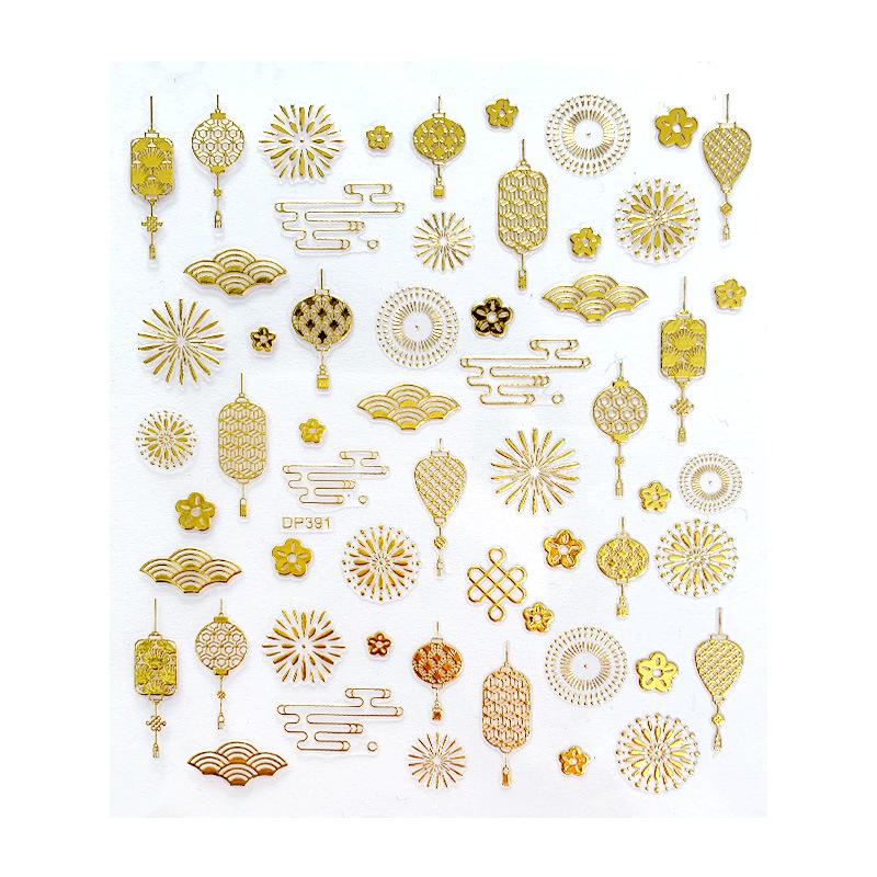 Cheap 3D Gold Dragon Nail Stickers Chinese Style New Year Nail Art ...