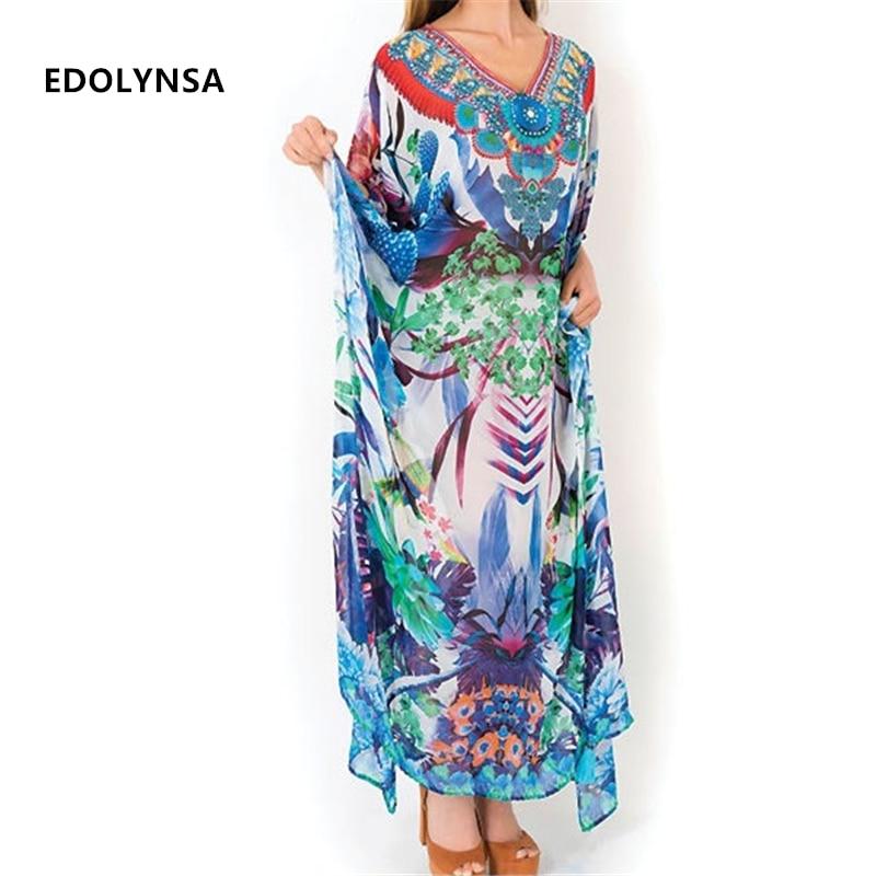 Buy 2020 Edolynsa Chiffon Beach Cover Up Bathing Suit for Women Pareo ...