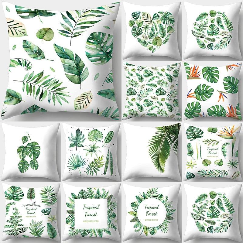 Tropikal Bitkiler Desen Dekoratif Yastıklar Yastık Kılıfı Polyester ...