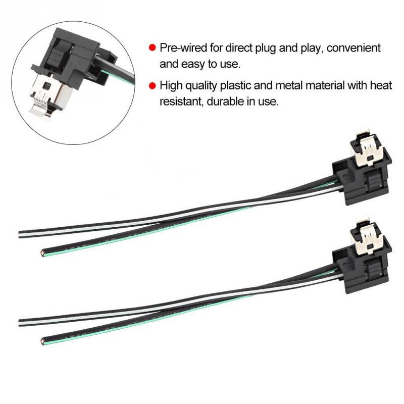 Buy 2Pcs Headlight Lamp Bulb Socket Wiring Harness Connector Plug ...