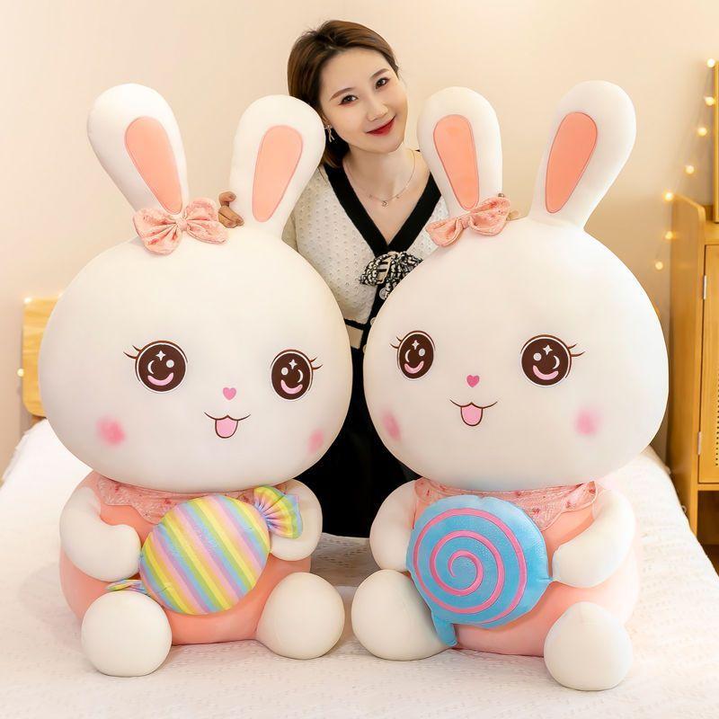 Satın alın Cute Candy Rabbit Holding Plush Toy Doll Healing Department ...