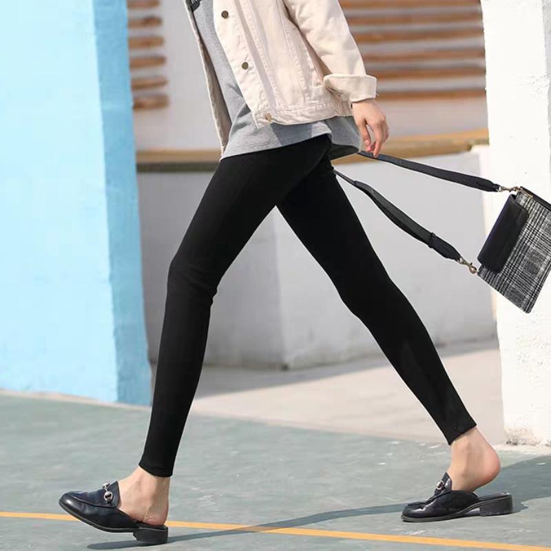 Nessaj Tricoté Femmes Taille Haute Leggings Stretchy Casual Long Pants Push Up Cotton Tights ...