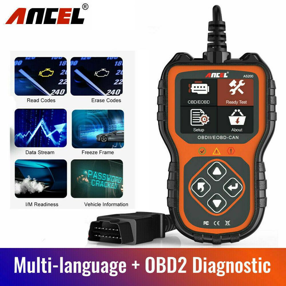 ANCEL AS200 OBD2 Scanner Car Diagnostic Tool Data Stream I/M Readiness Check Engine Multilingual ...