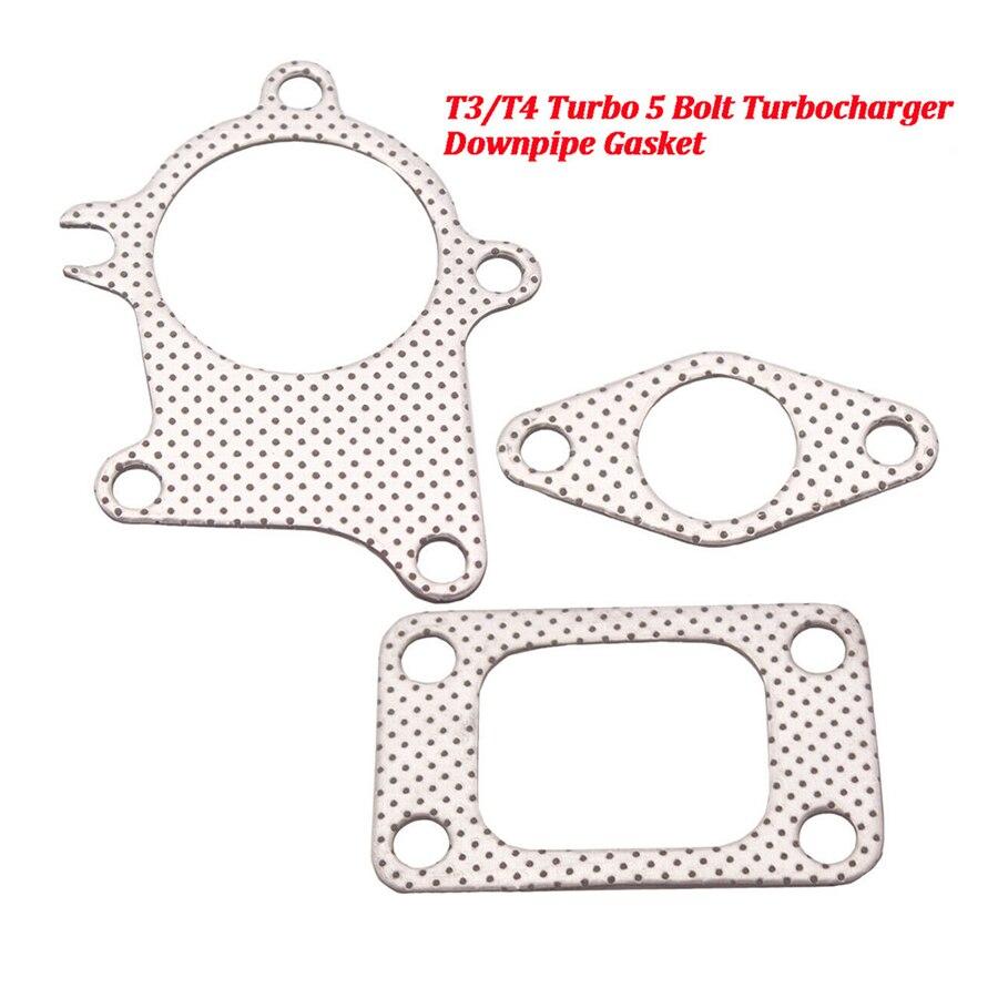 3PCS T3/T4 Turbo Gasket Combo Kit 5 Bolt Turbocharger Downpipe Gasket ...