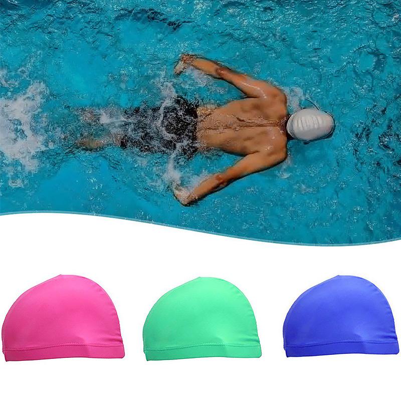 Buy Swimming Cap Monochrome Soft Cloth Cap Cloth Swimming Cap at ...