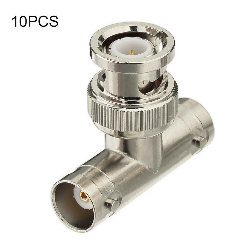 10 PCS Per Set RF Coaxial BNC Male To 2 BNC Female Splitter Adapter ...
