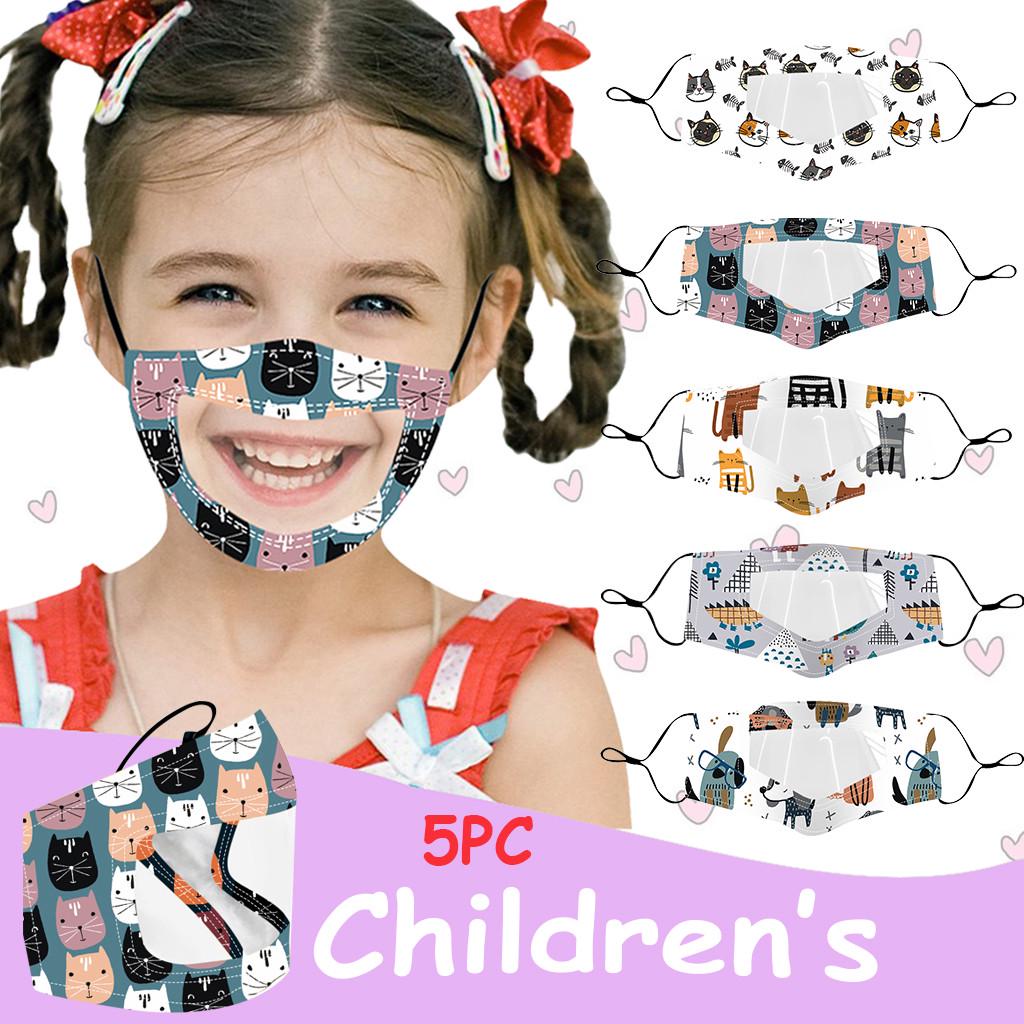 Buy 5PC Children Outdoor Mask With Clear Window Visible Expression For ...