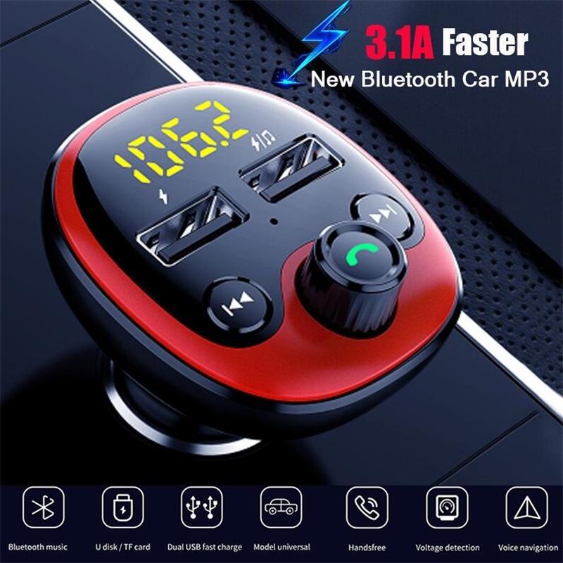 Buy Bluetooth 5.0 Car Kits Wireless FM Transmitter Dual USB Phone ...