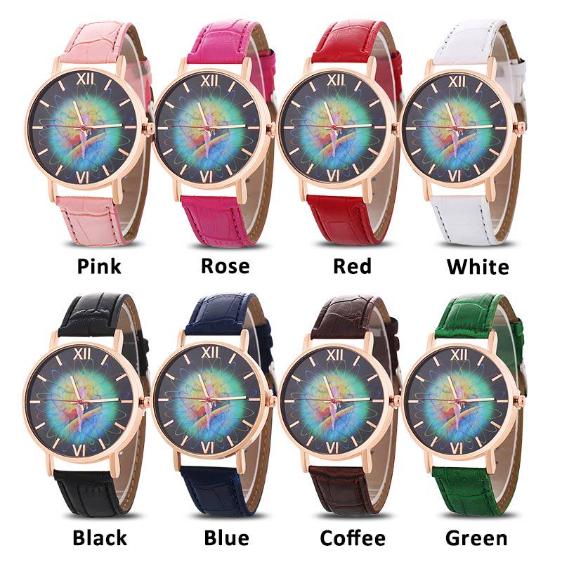 Satın alın Women Unique Pattern Style Casual Watches Decoration Leather ...