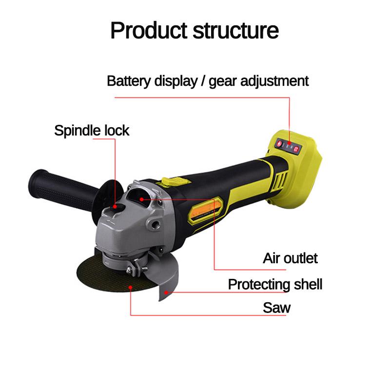 Buy 11000rpm Brushless Rechargeable Angle Grinder Lithium Battery ...