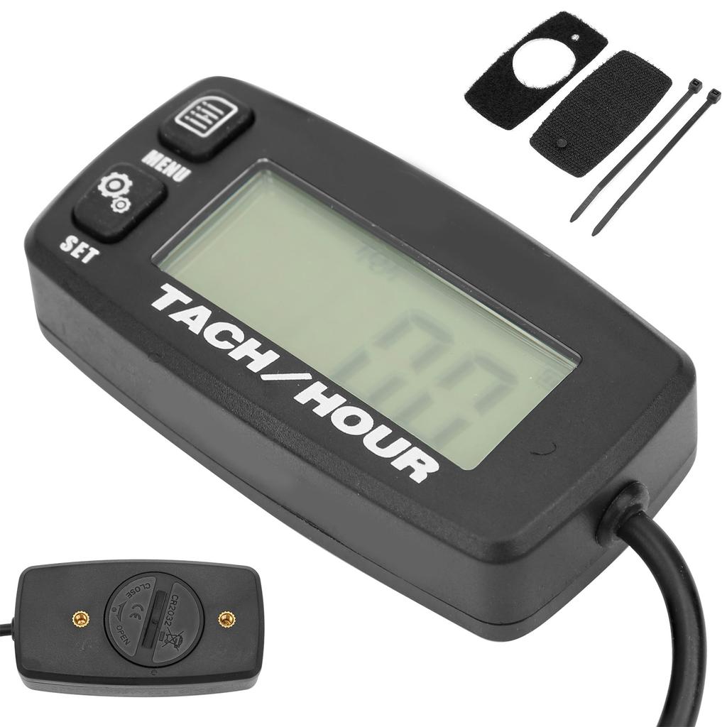 💰Kjøp LCD Backlit Gauge Resettable Inductive Tachometer Hour Meter for ...
