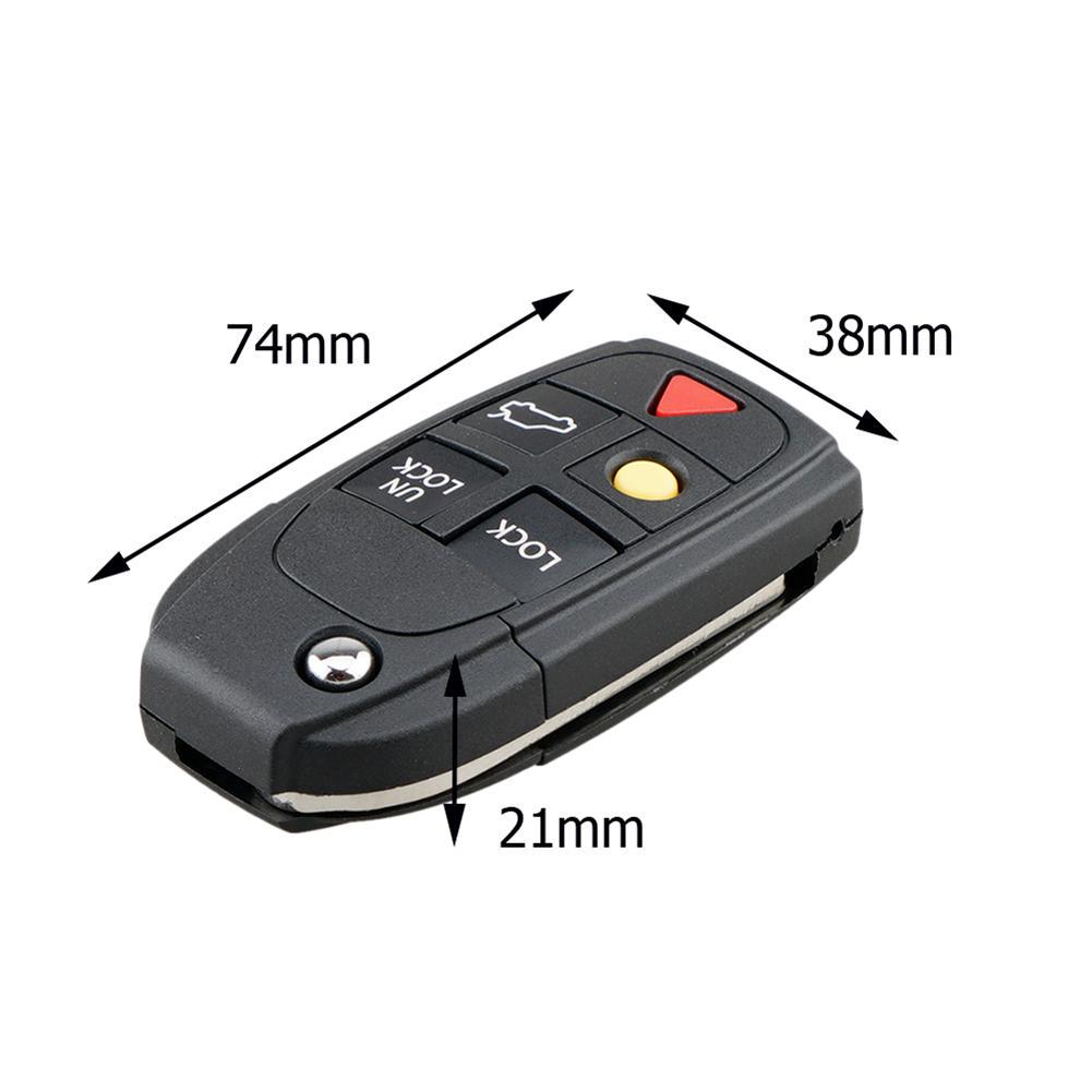 Buy Car Remote Key Shell 5 Buttons Flip Folding Key Fob Case for Volvo ...