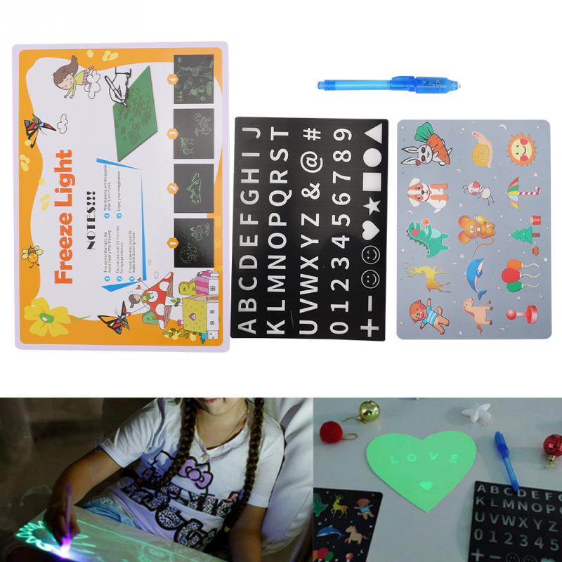 Buy Draw Fluorescent Board A4 Magic Multifunctional Children Puzzle ...