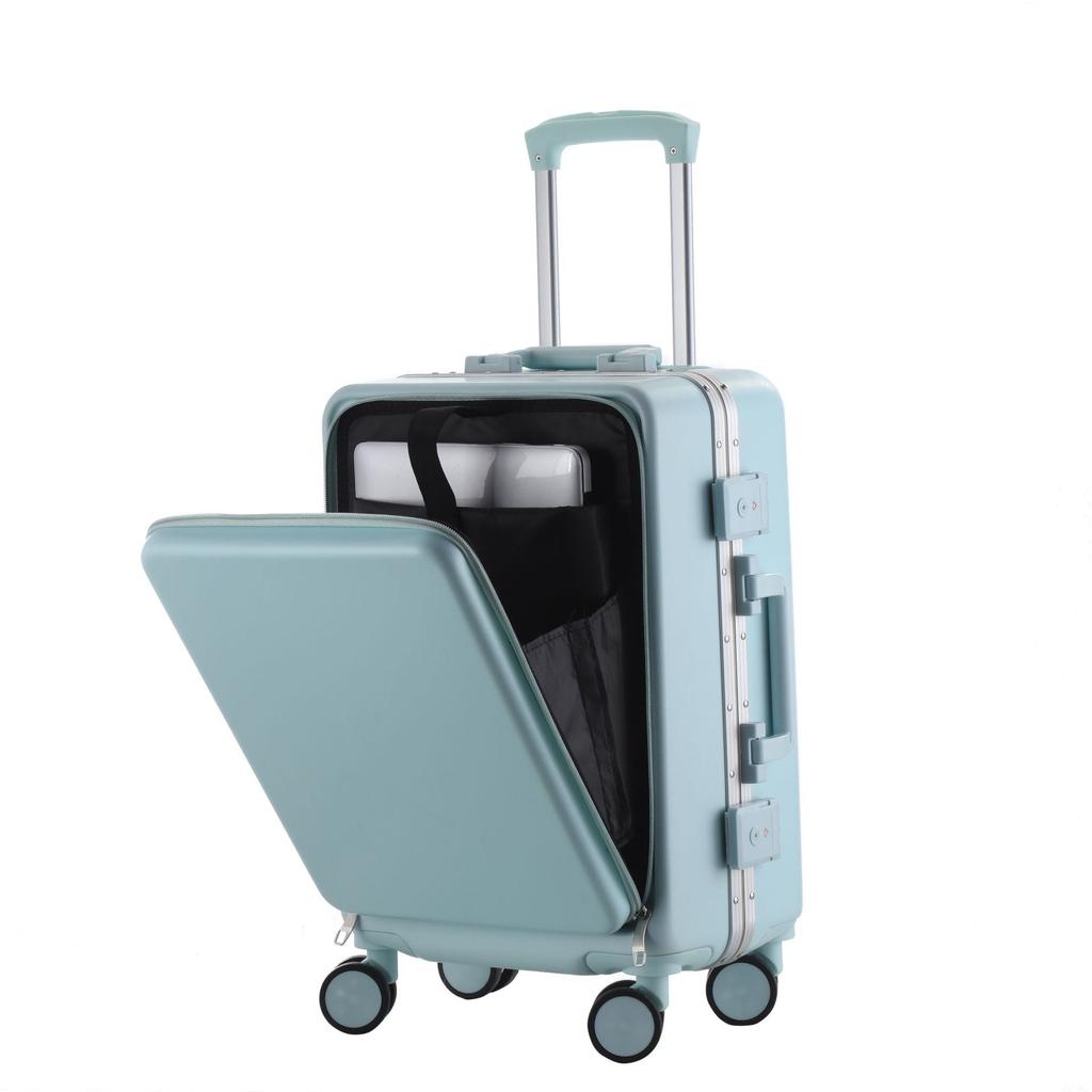 Buy Front Open Cover Trolley Suitcase 20/22/24/26 Inch Spinner Rolling ...