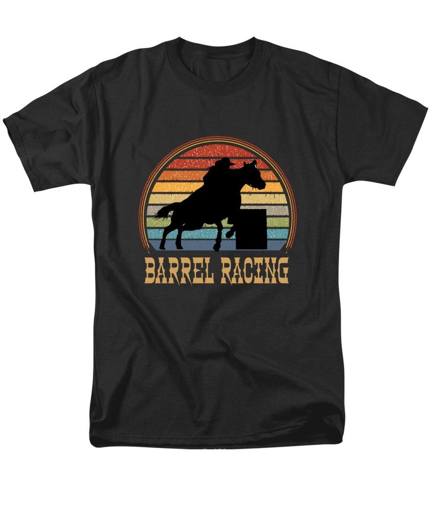 Buy Men Premium Cotton retro barrel racing Print Tees Funny Harajuku ...