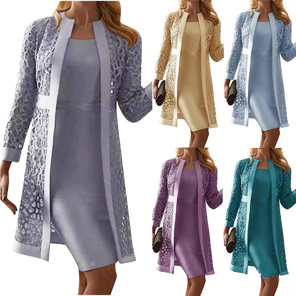 Buy Women's Solid Color Lace Hollow Out Long Sleeve Cardigan ...