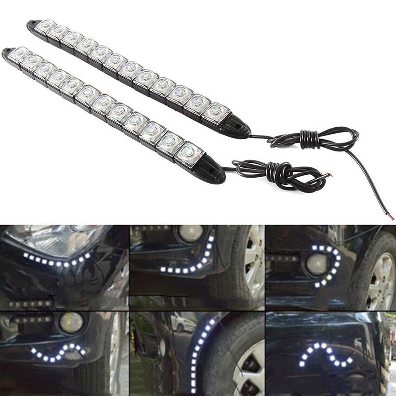 Buy 2X Car Flexible 12 Led Drl Daytime Running Light Driving Daylight ...