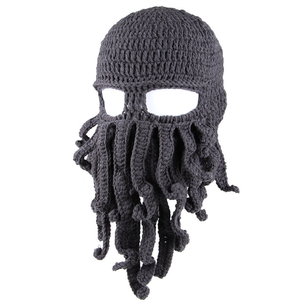 Buy Unisex Winter Warm Octopus Hat Tentacle Full Face Mask Knitted Hat ...