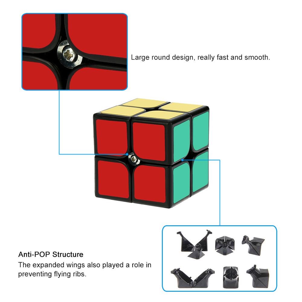 Zhanchi 2 * 2 Magic Cube Speed Cubo Anti-Pop Structure 6 Color Solid ...