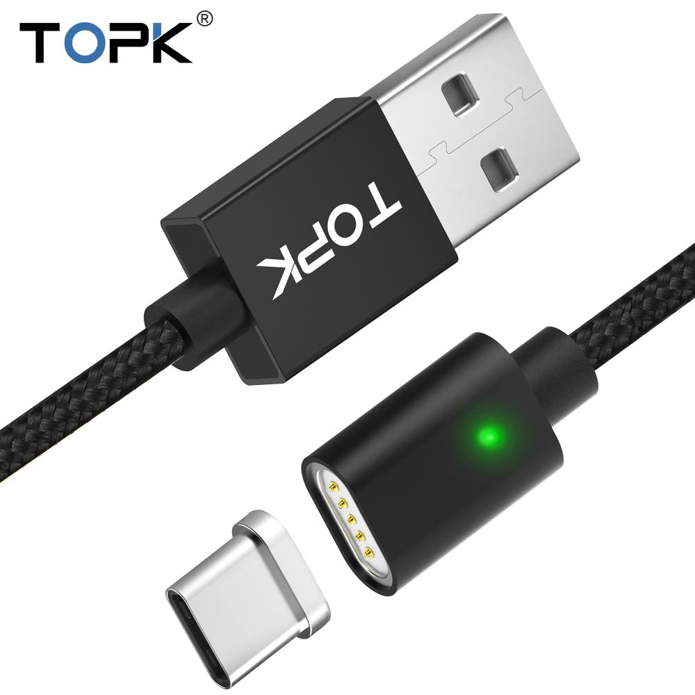 Buy TOPK Magnetic Cable Micro USB Cable Nylon Braided Data Sync Mobile ...