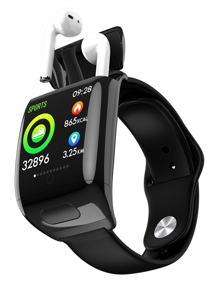 Buy Icreative Smart Watch with TWS True Wireless BT 5.0 Earphone Music ...