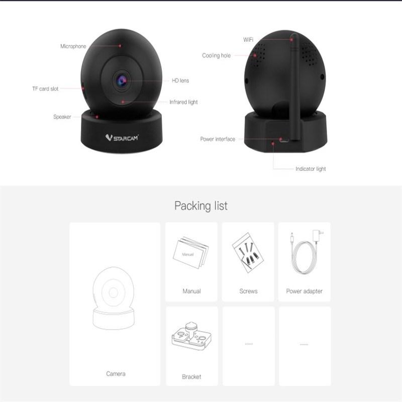 3MP PTZ Panoramic Camera 1080P FHD Home Security Webcam Wireless WiFi ...