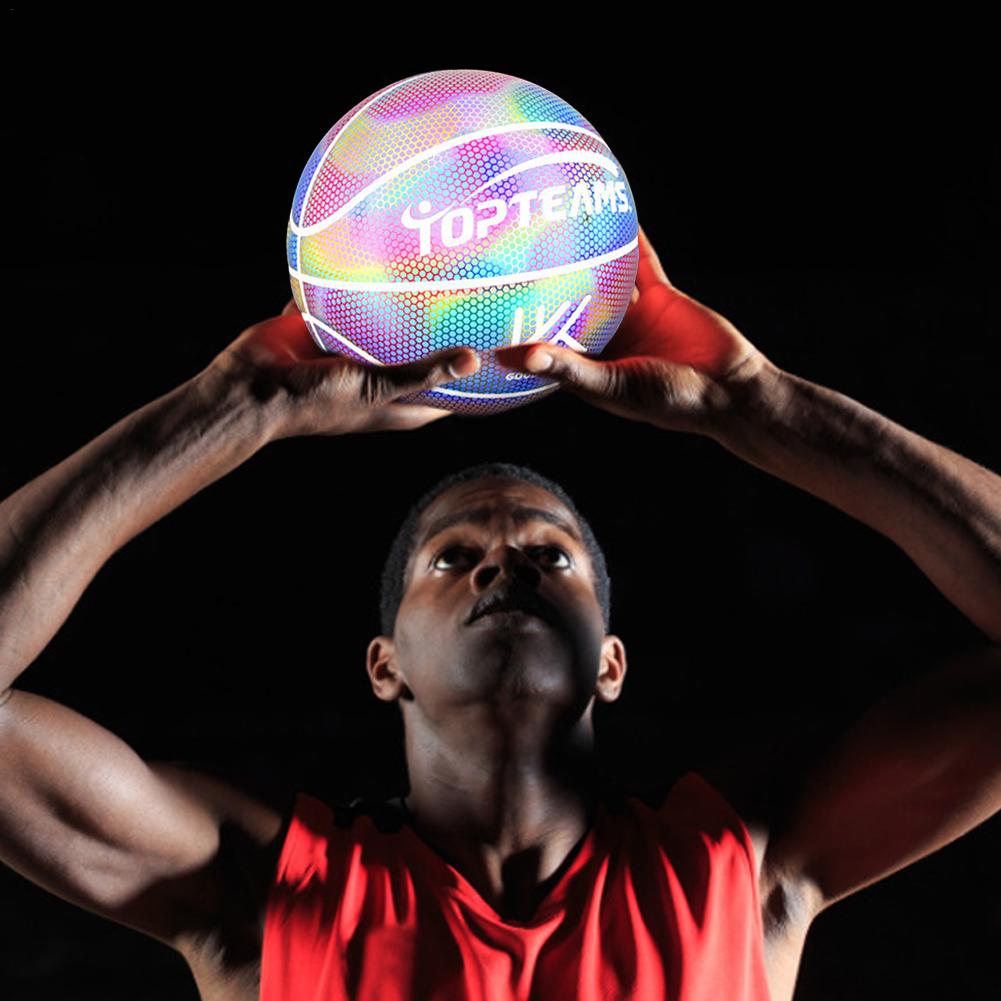 Buy Size 7 Holographic Glowing Reflective Basketball Light Up ...