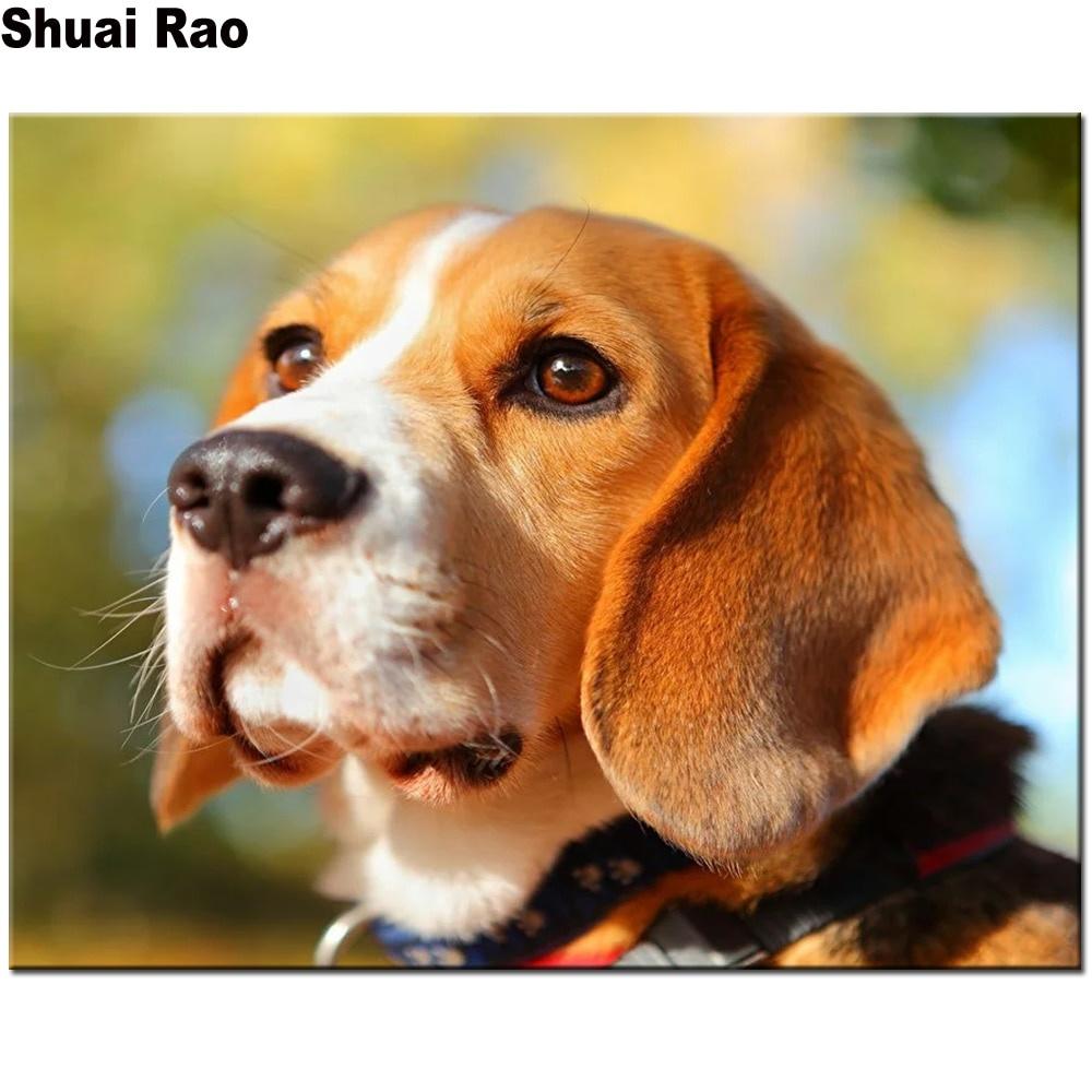 Buy 5d Diy Diamond Painting Beagles Animal Diamond Rhinestone Full ...