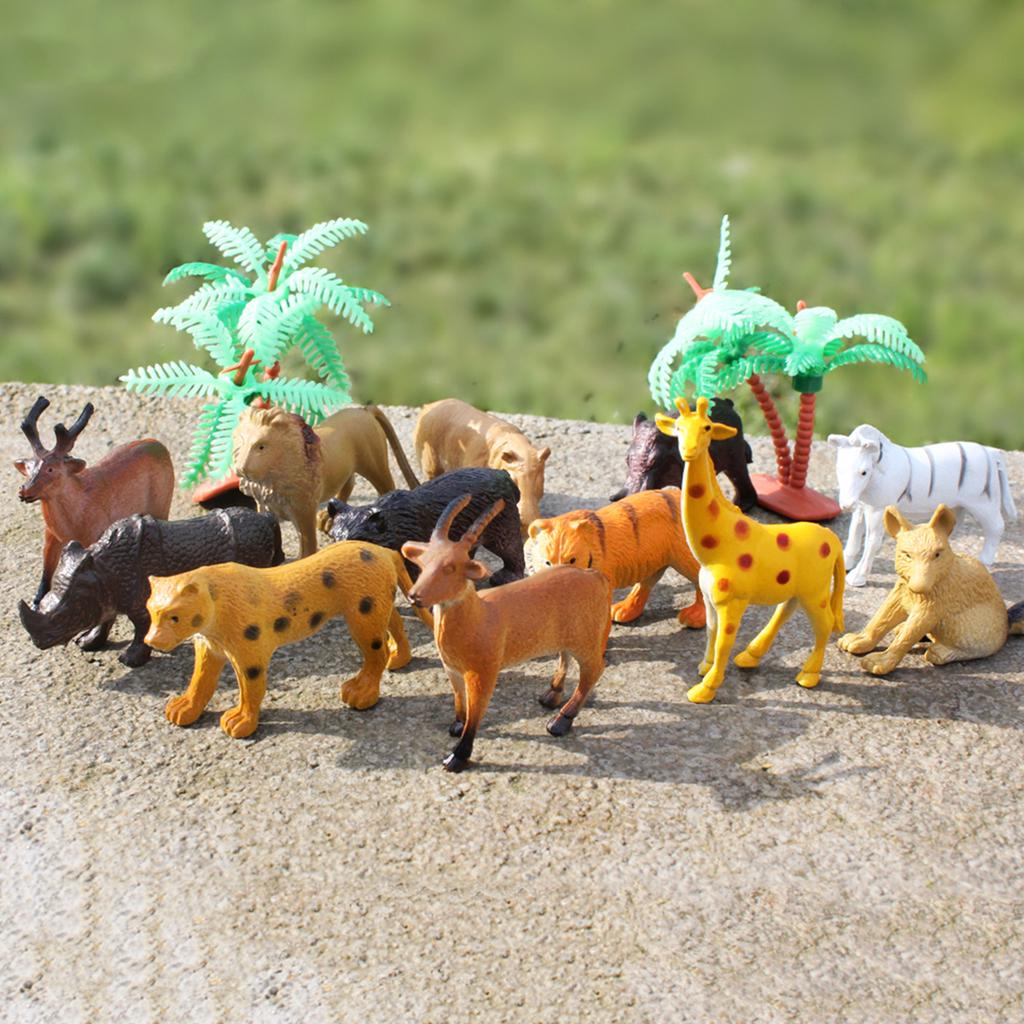 Buy 12pcs Simulation Animal Toy Creative Simulation Lion Tiger Figure ...
