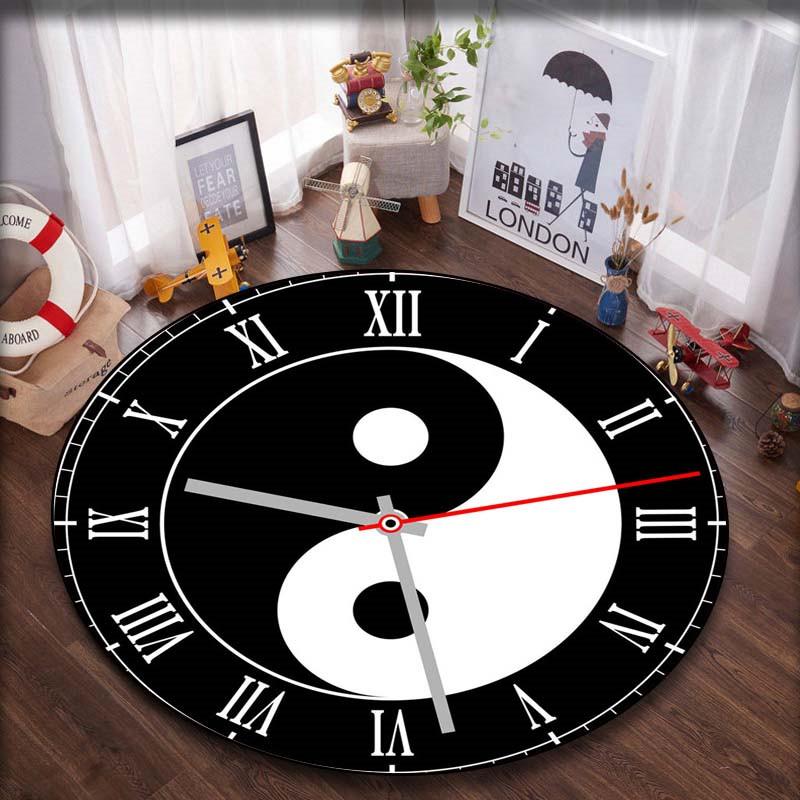 Buy Watch Clock Round Floor Mat Bedroom Bedside Carpet Computer Chair ...