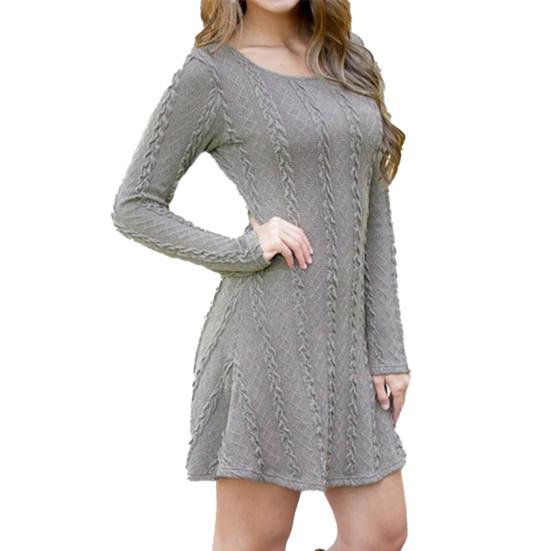 Fashion Short Sweater Dress A Line Anti-shrink Mini Causal uygun ...