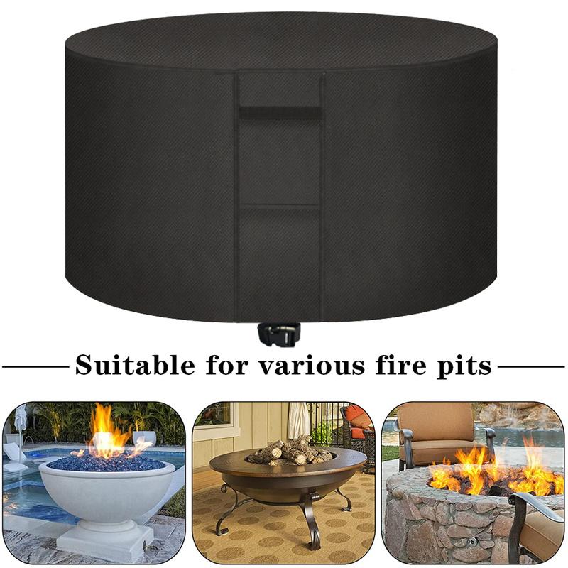 Buy 600D Fire Pit Cover Heavy Duty Large Folding Waterproof UV ...