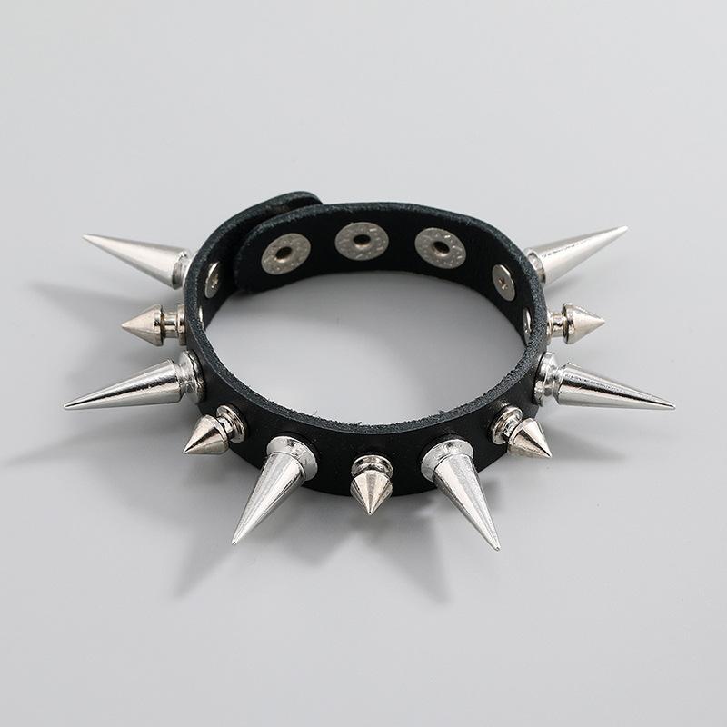 Cheap Exaggerated Jewelry Personality Punk Style Rivet Spiked Leather ...