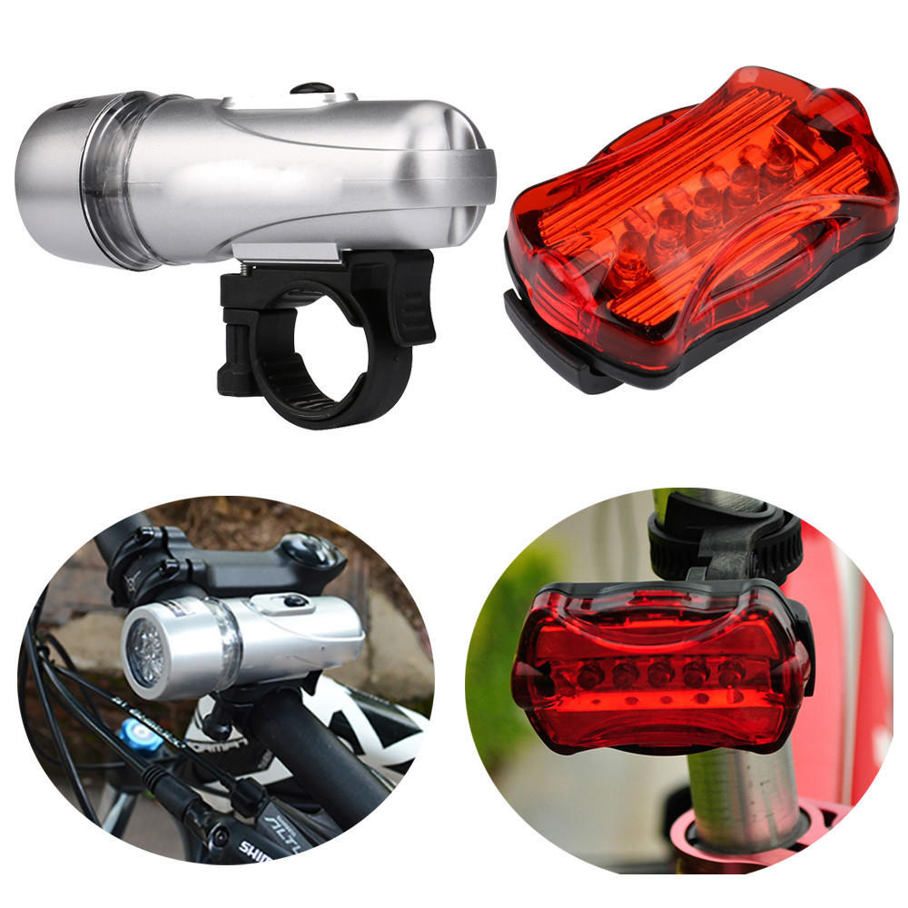 Buy Waterproof 5 LED Lamp Bicycle Bike Front Head Light + Rear Safety ...