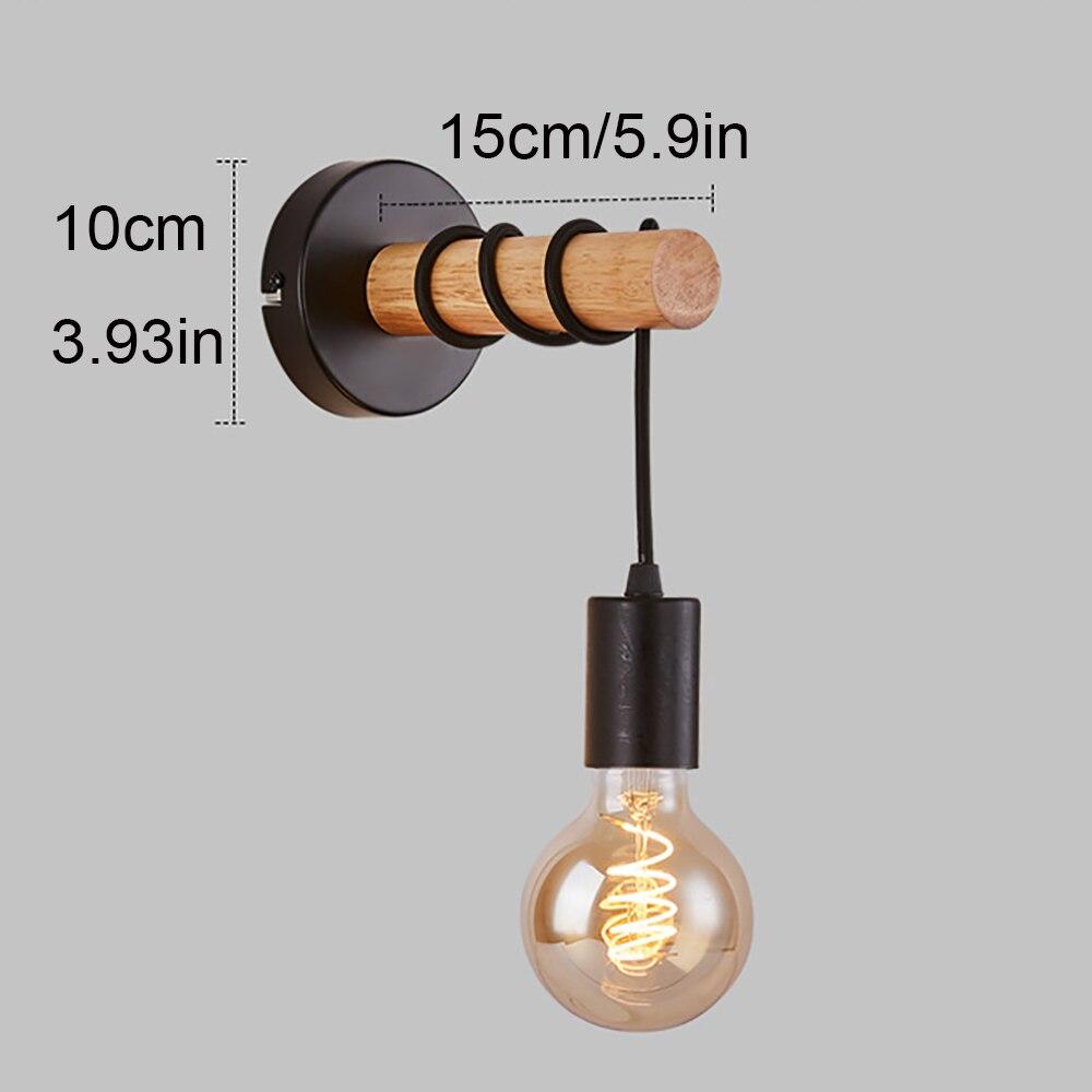 Applique murale en bois Sconce Wall Light Fixture E27 Lampe de chevet ...