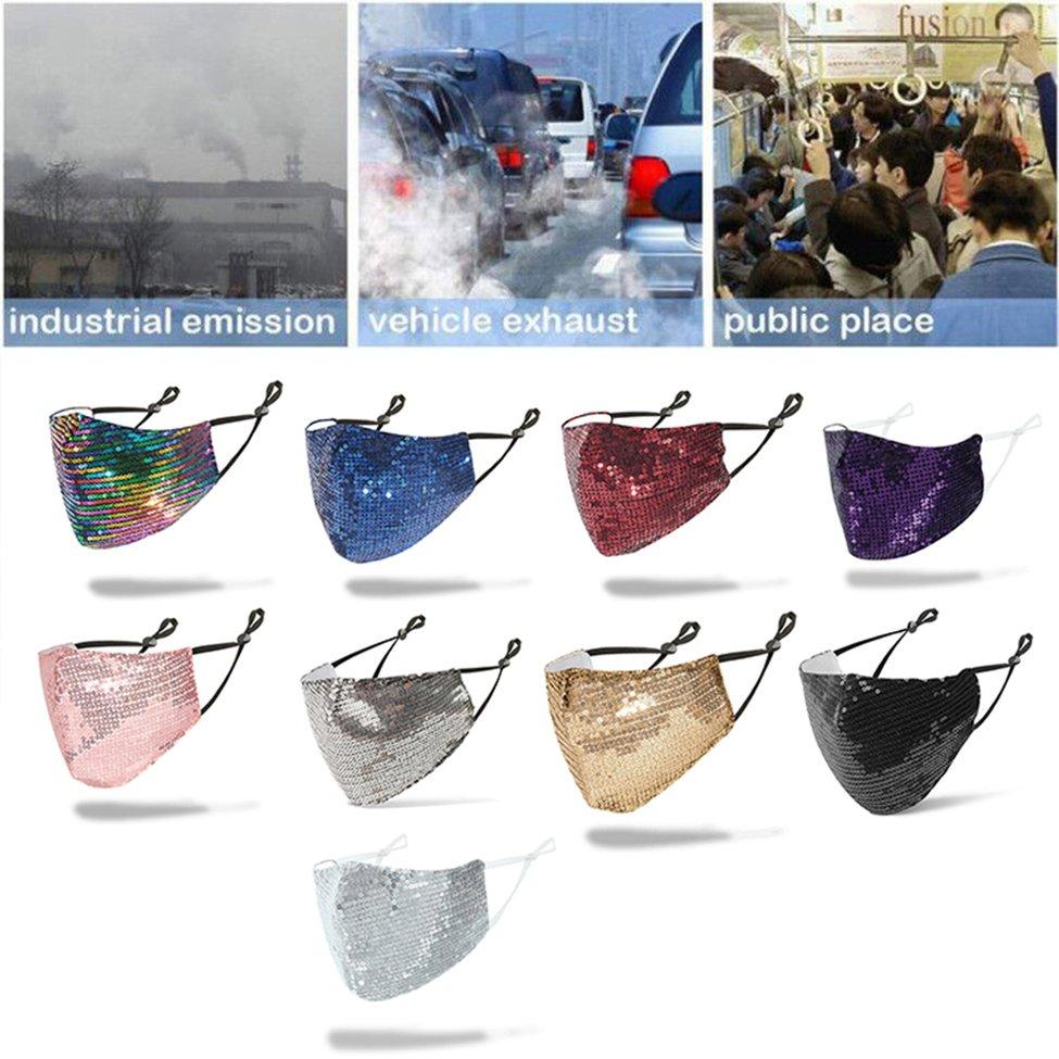 Buy ICOCO ARES Fashion Sequin Mask Washable Reusable Dustproof ...