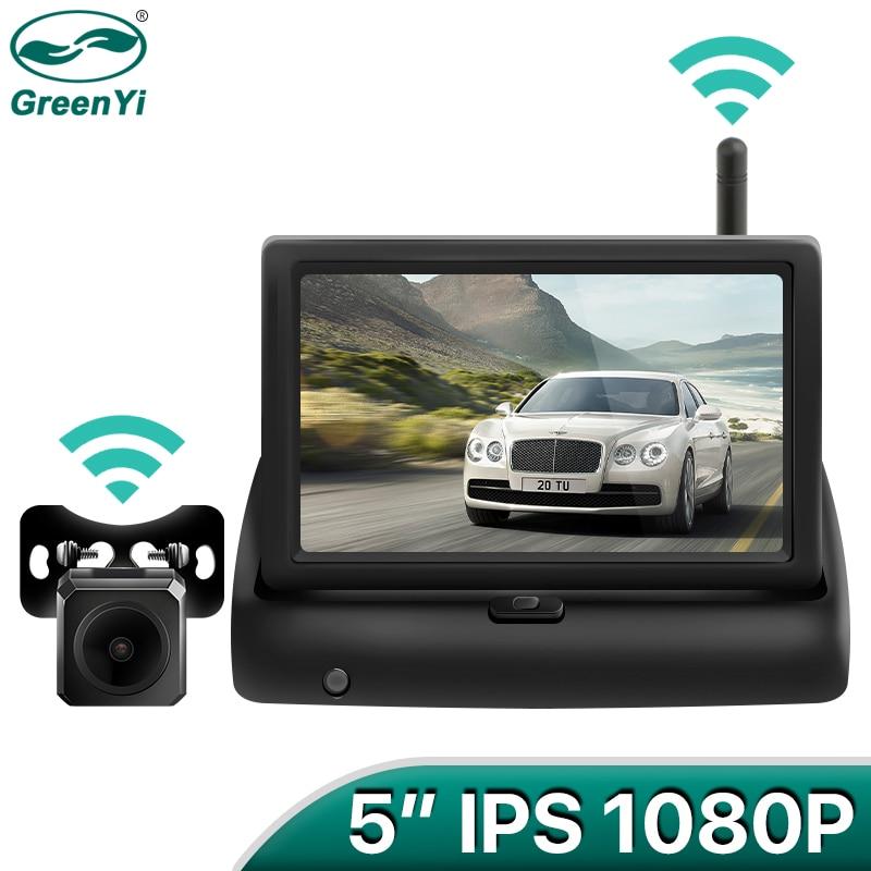 Buy Wireless 1080P 5 Inch Foldable IPS Car Monitor Reverse Rear View ...