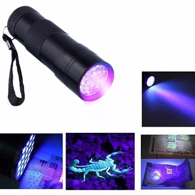 Buy LED UV Flashlight 9 LED Beads Purple Violet Flashlight Portable at ...