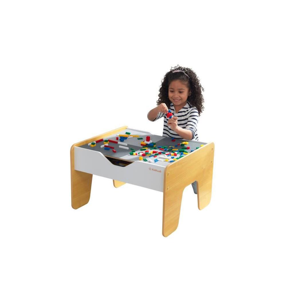 Buy KIDKRAFT - Wooden Table 2 In 1 Train Circuit and Building Bricks ...