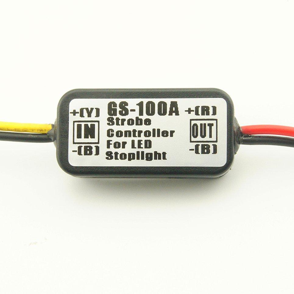 Buy PAU GS-100A Car Motorcycles LED Brake Stop Light Strobe Flashing ...