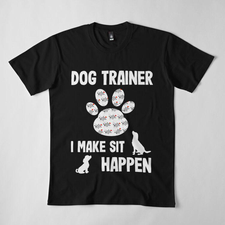 Buy Men Premium Cotton Harajuku T-Shirt Dog Command Training Dog ...