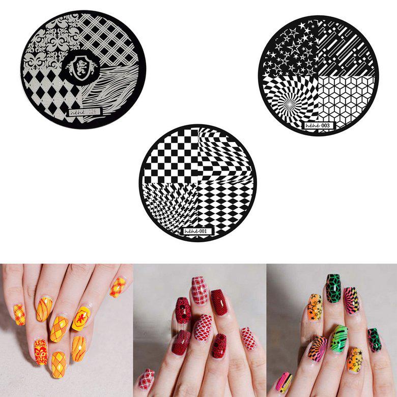 Buy JS DIY Nail Art Image Stamping Plates Manicure Template 9 Styles ...