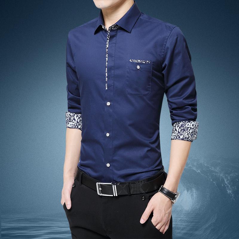 Buy Long Sleeve Tuxedo Slim Men's Shirts Office Social T-Shirts Classic ...