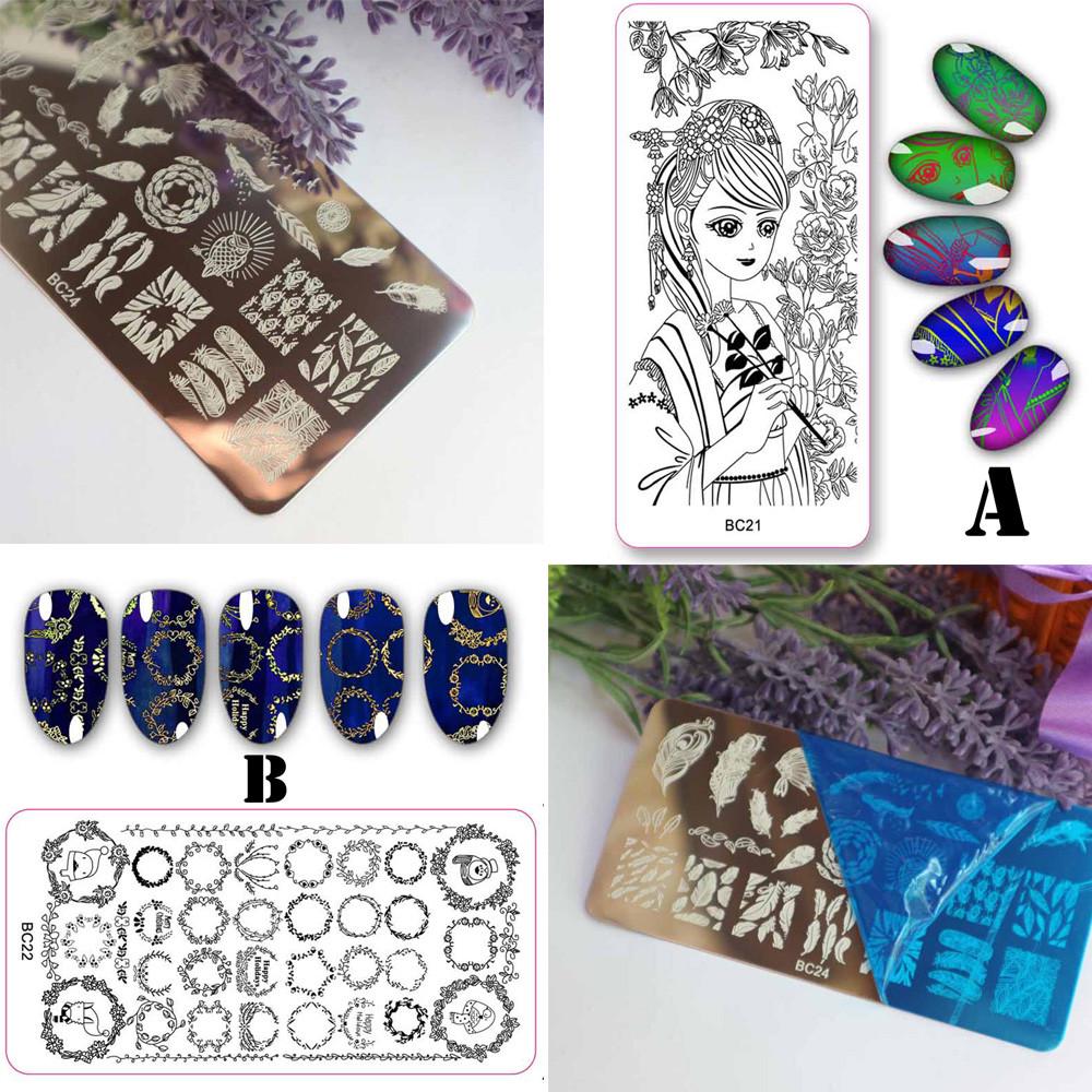 Buy DIY Nail Art Stamp Stamping Plates Manicure Template Nail Stamping ...