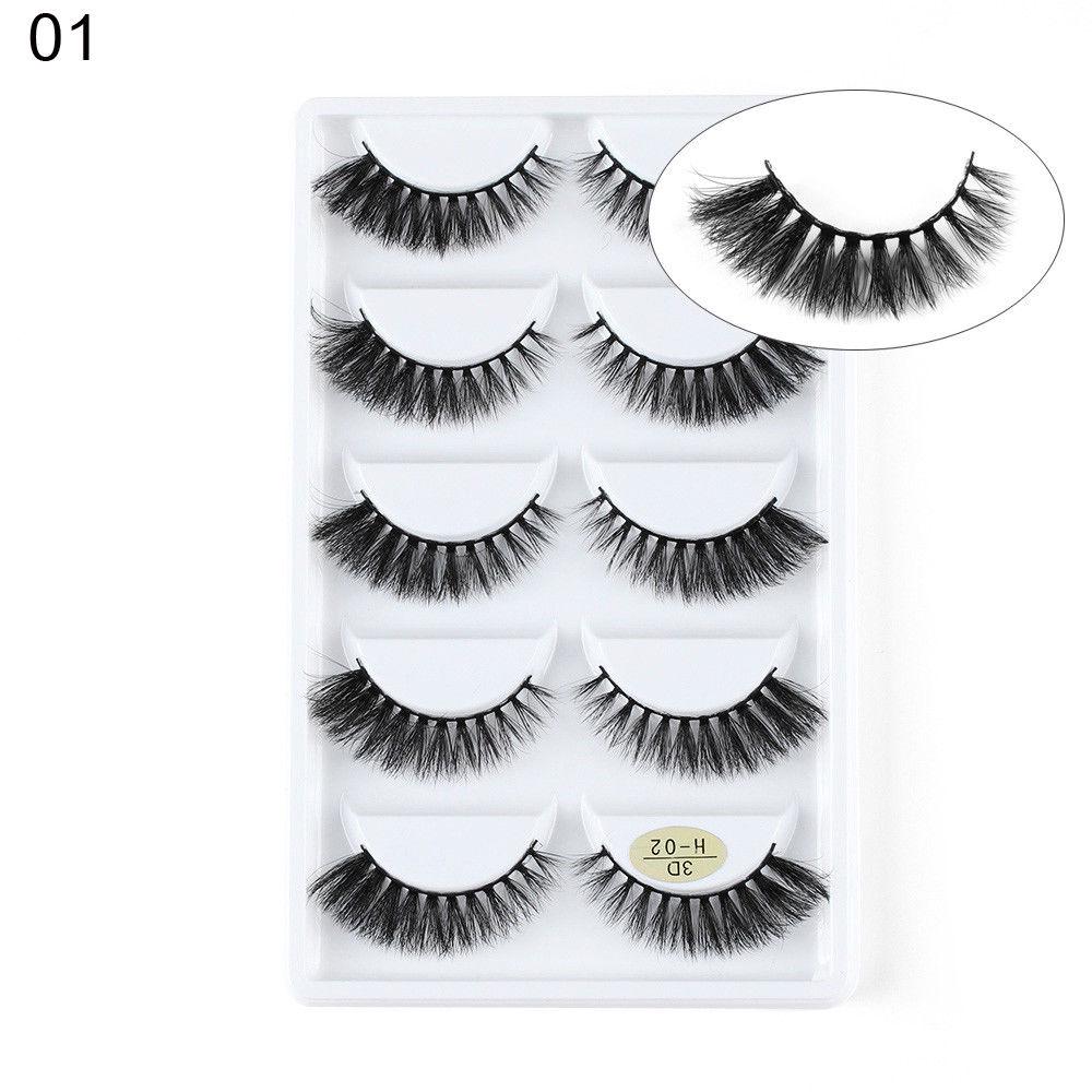 5 Pairs 3D False Eyelashes Makeup Eye Lashes Women Beauty uygun fiyatlı ...