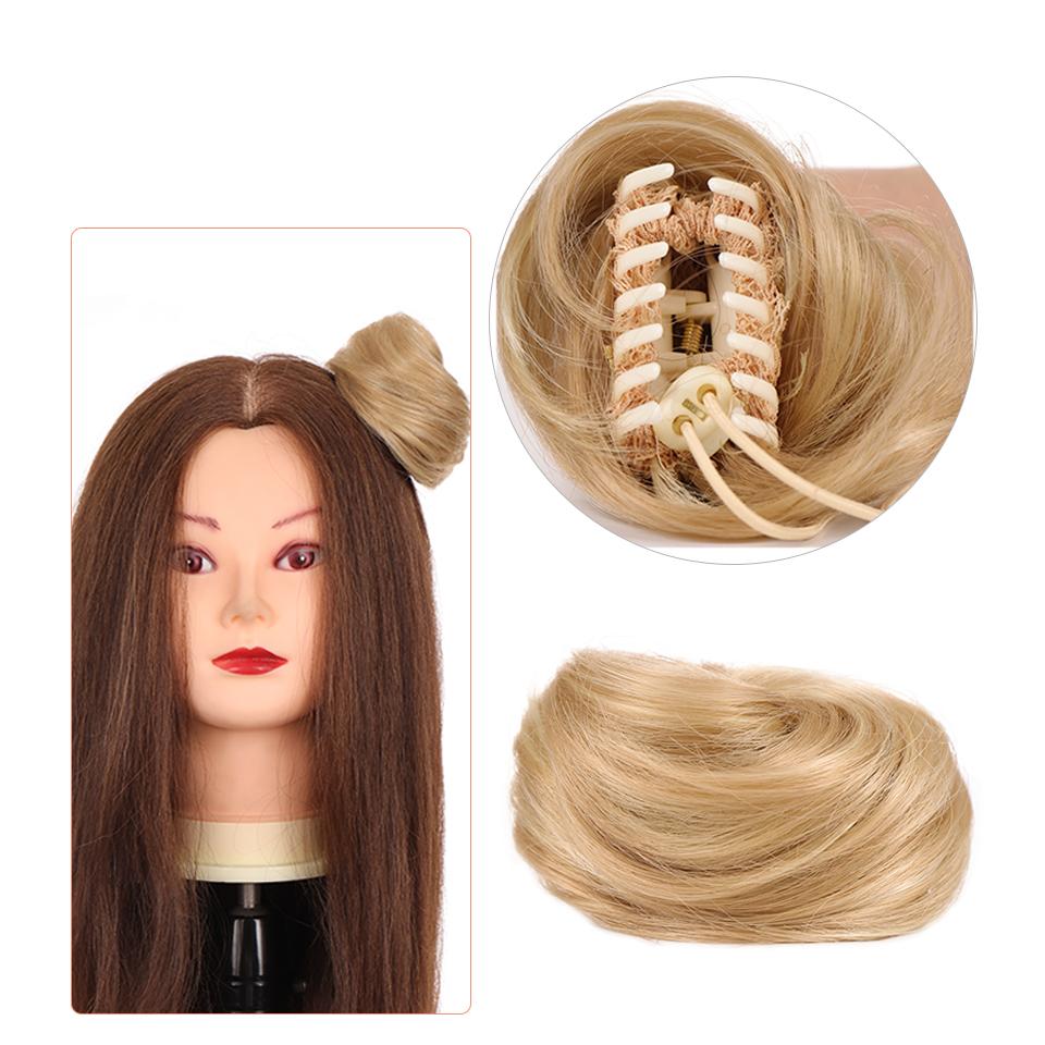Compra online de Bun sintético feminino curly fofo fofo chignon donut ...