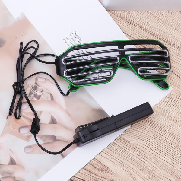 Buy 1pc Shutter Shade Glasses Luminous Voice Control LED Light Up Eye ...