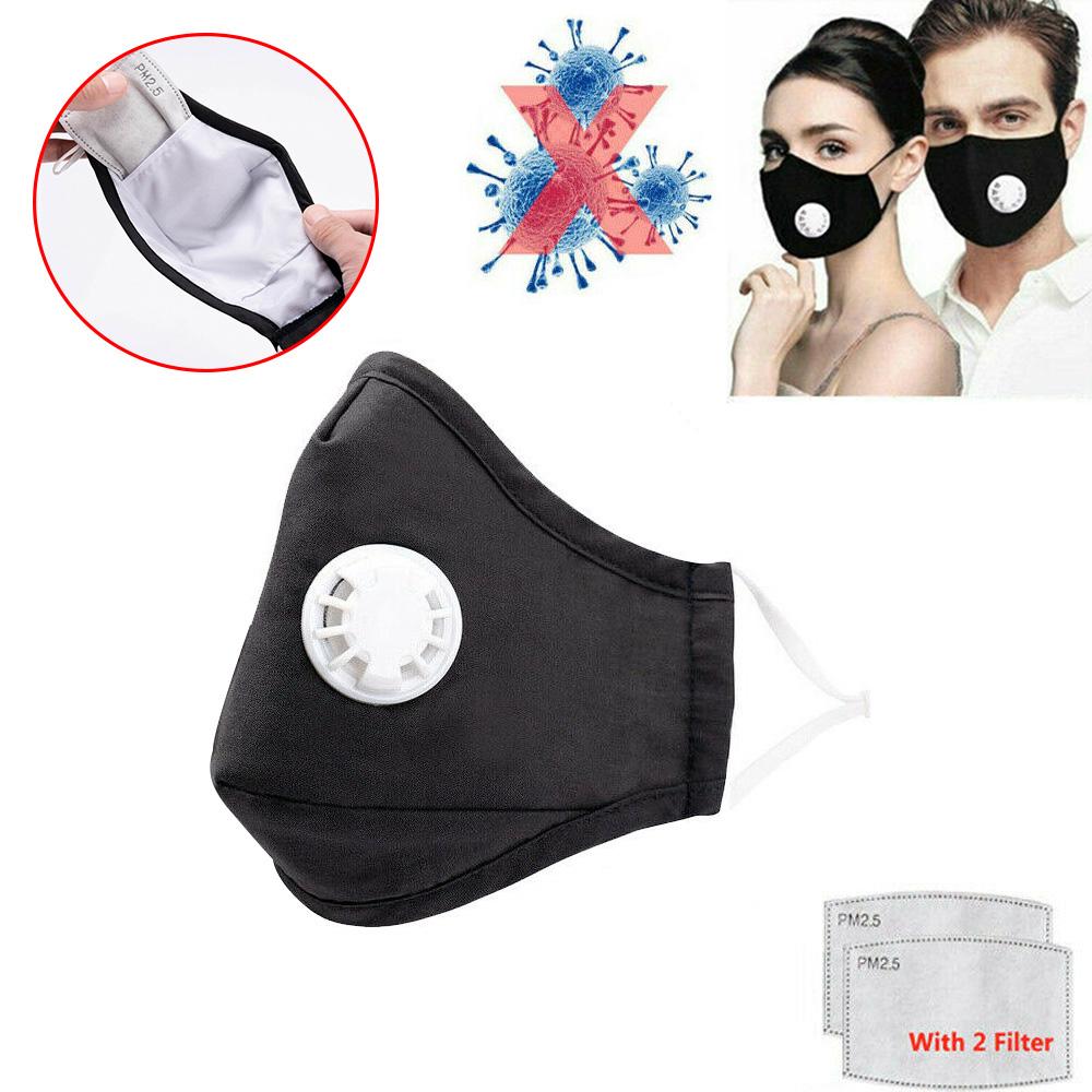 Buy PM2.5 Face Mask Valved Respirator Mask Haze Dust Anti Flu +2 ...