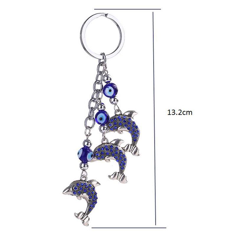 Buy Creative Blue Evil Eye Key Chain Rhinestone Pendant Purse Handbag ...