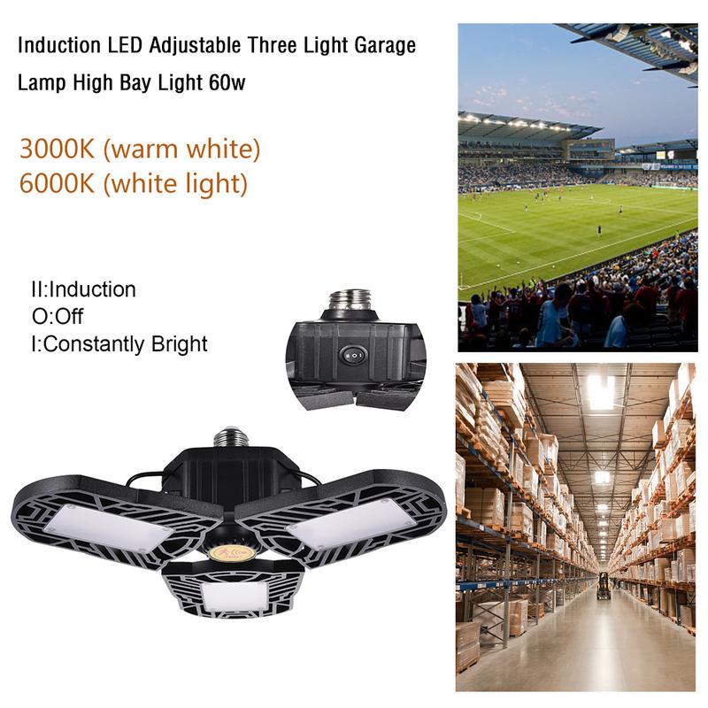 Motion Activated Light,60w E26/E27 Deformable Led Garage lights,Lamp ...